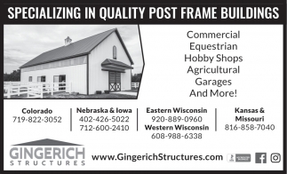 Specializing In Quality Post Frame Buildings, Gingerich Structures