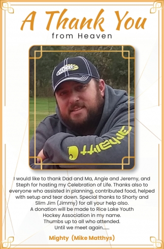 Mike Matthys, Obituaries